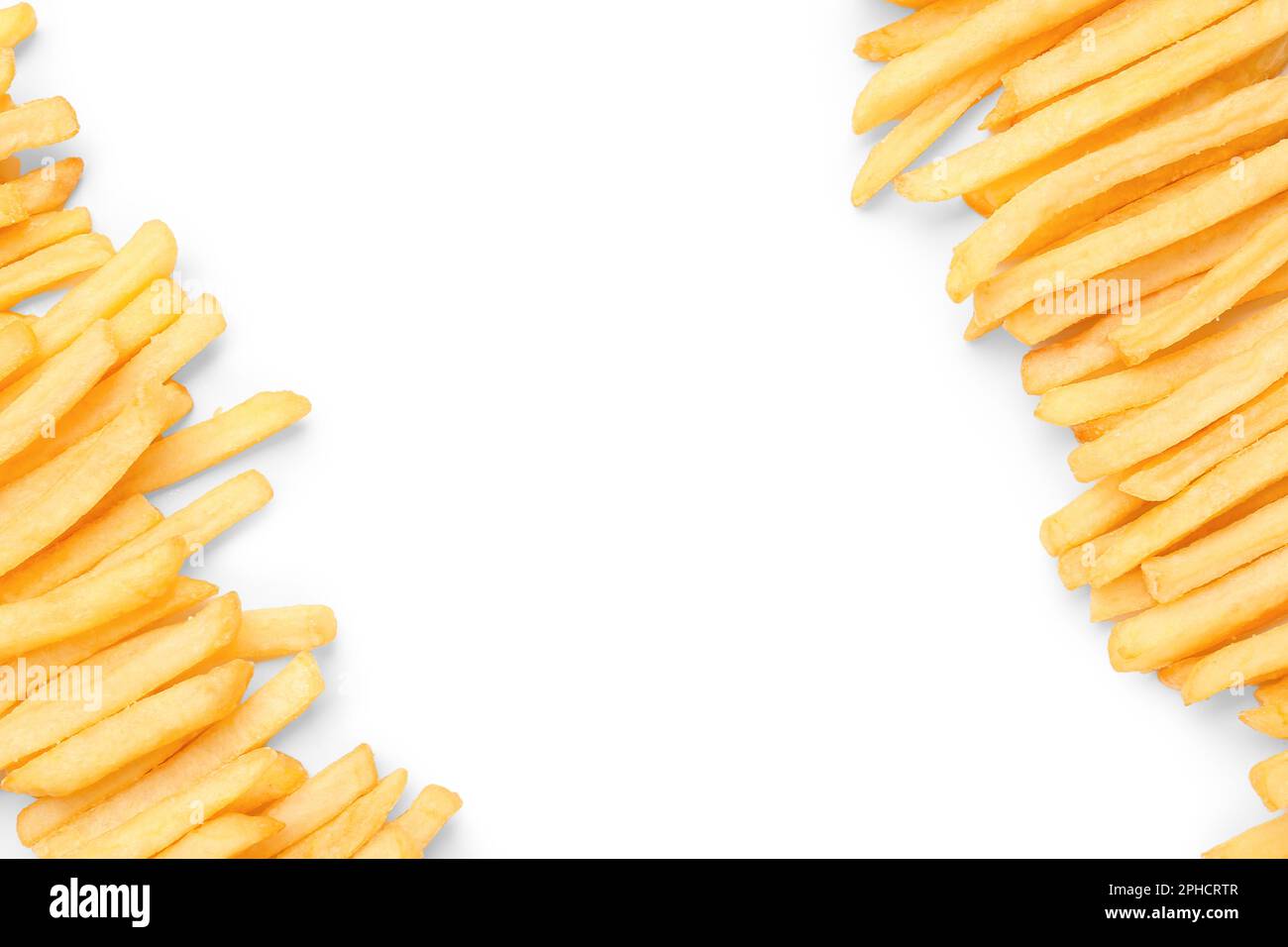 Frame made of tasty french fries on white background Stock Photo - Alamy