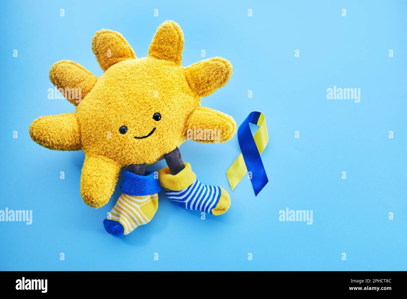 Down Syndrome Awareness Month Symbol Yellow and Blue colors, sun Stock ...