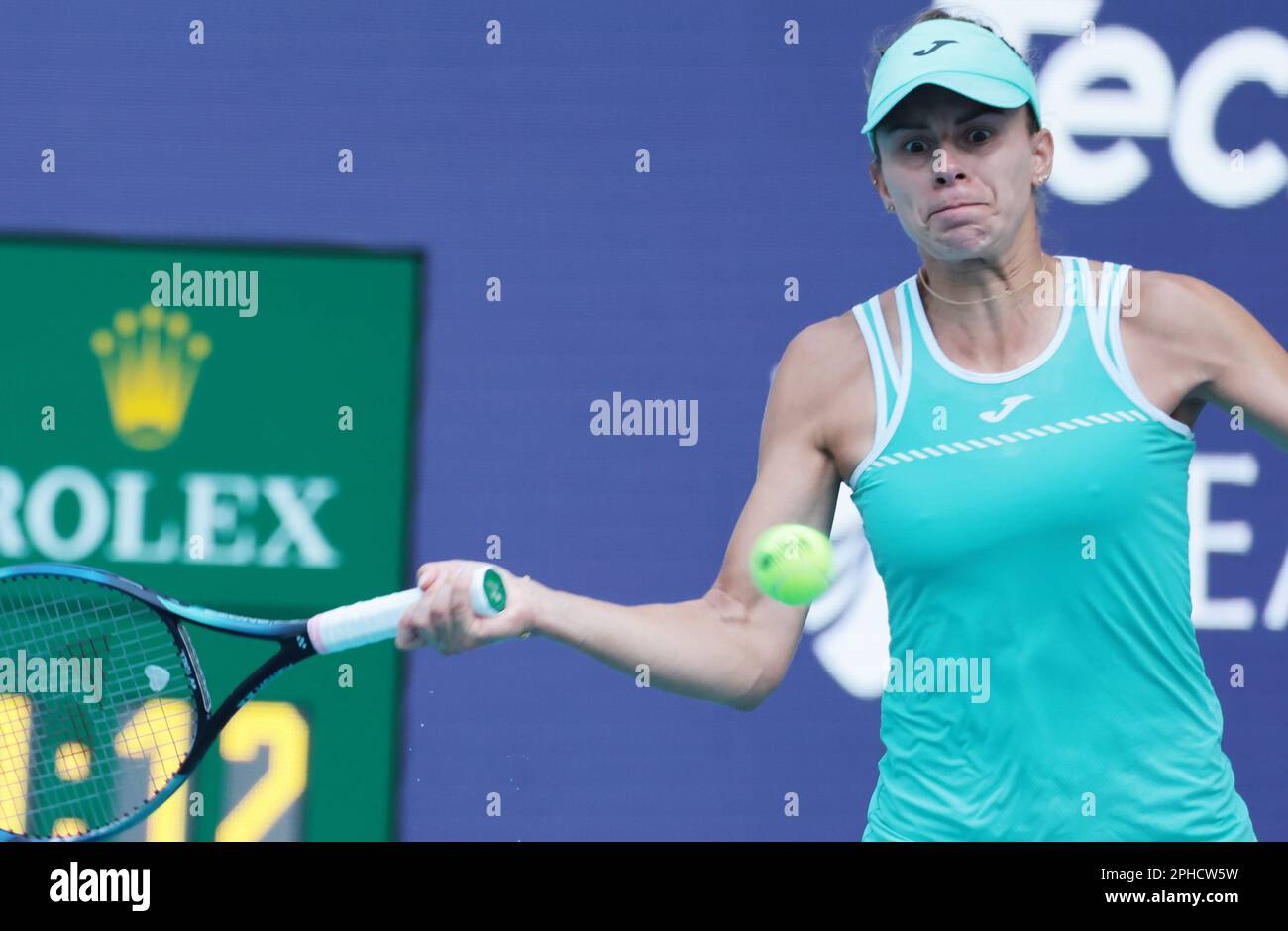Miami Gardens, United States. 27th Mar, 2023. Magda Linette from Poland ...