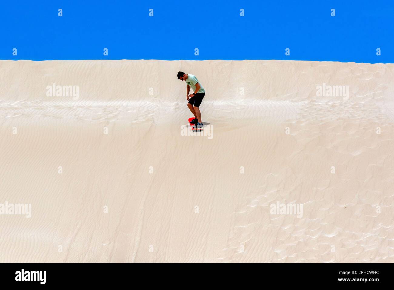 Sandboarding at Little Sahara, Kangaroo Island Stock Photo - Alamy