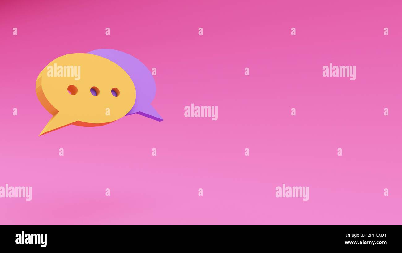 floating speech bubbles symbol in 3d. chat sign or icon for social ...