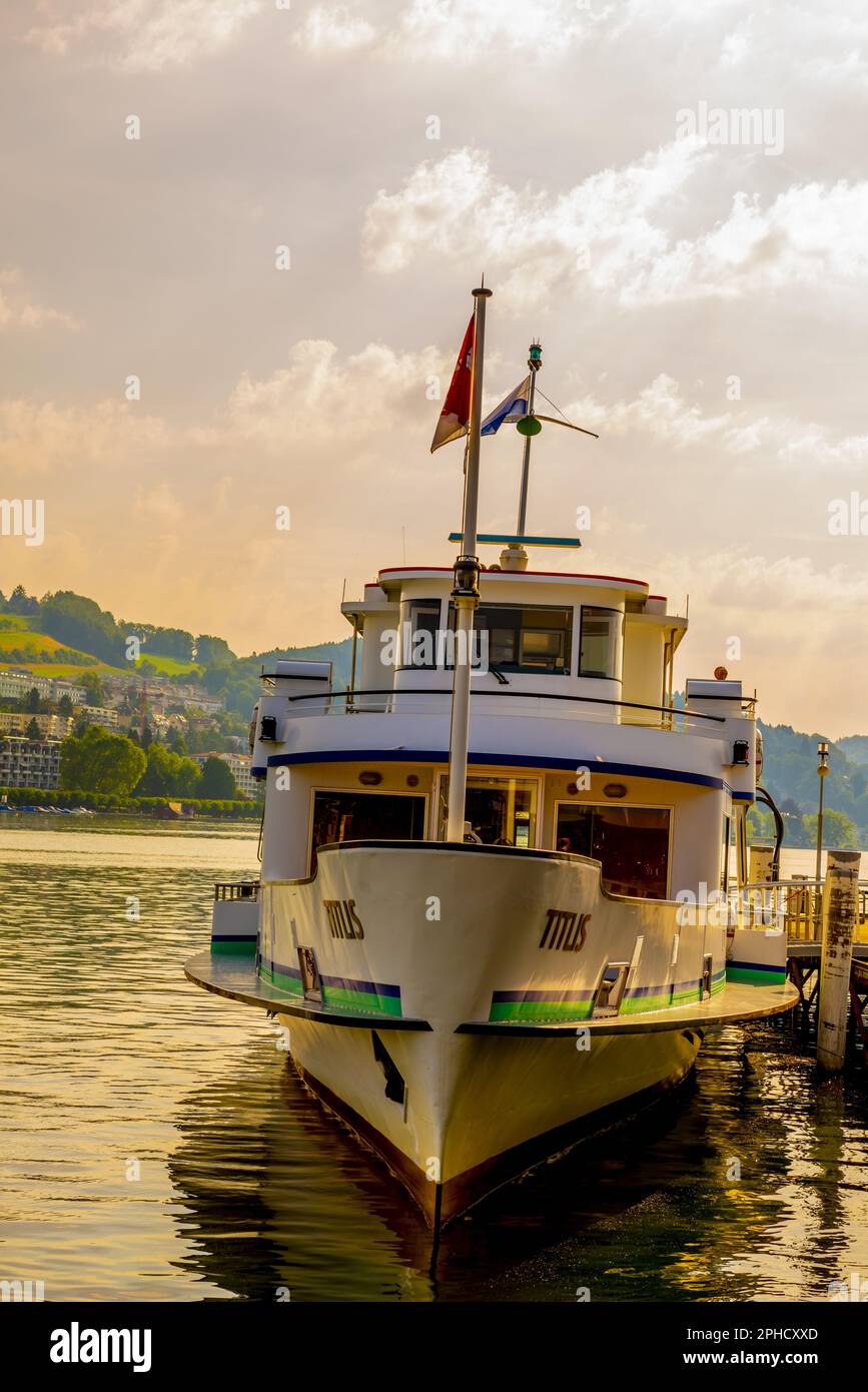 Switzerland boat boats ship ships flag hi-res stock photography and ...