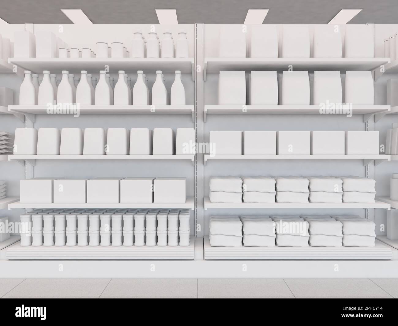 Supermarket Shelves Front View