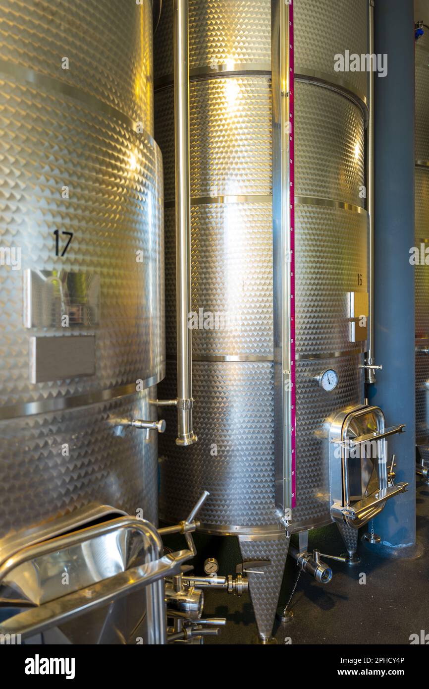 Stainless steel wine containers hi-res stock photography and images - Alamy