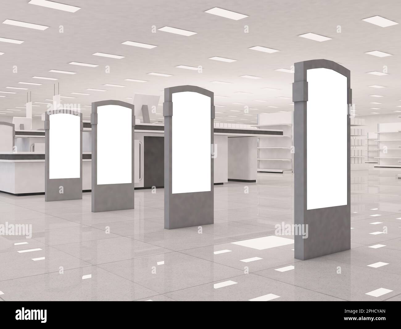 anti-theft alarm detector at the entrance of the shopping center ...