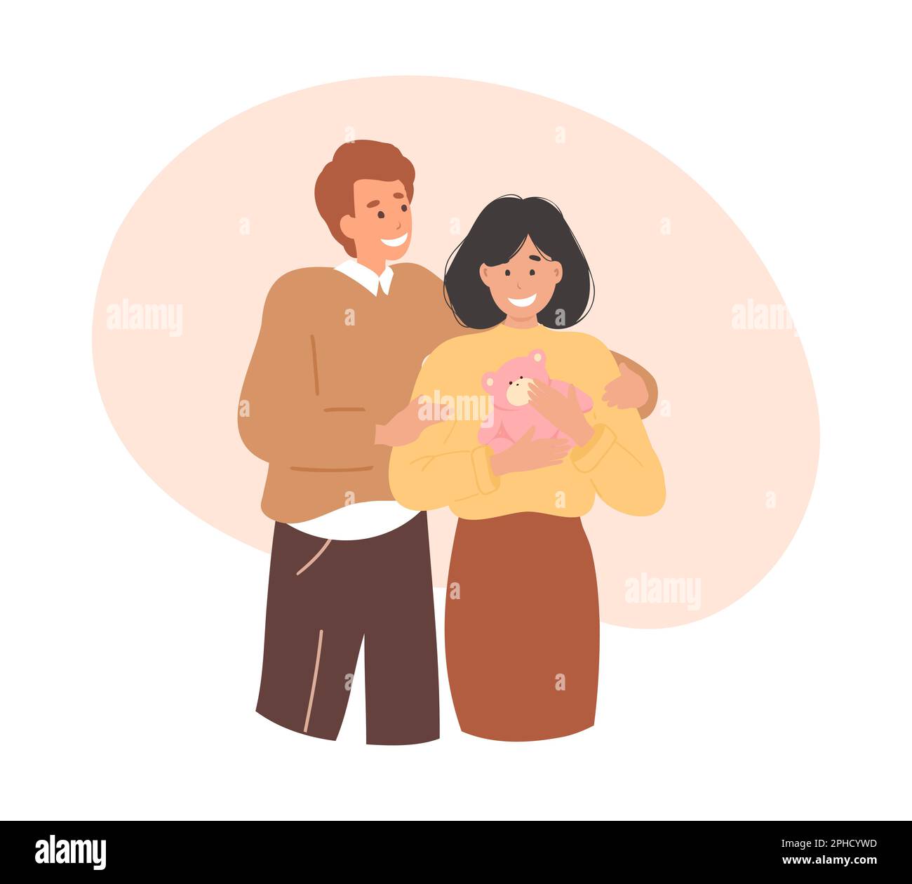Loving Couple Awaiting First Baby Stock Vector Image & Art - Alamy