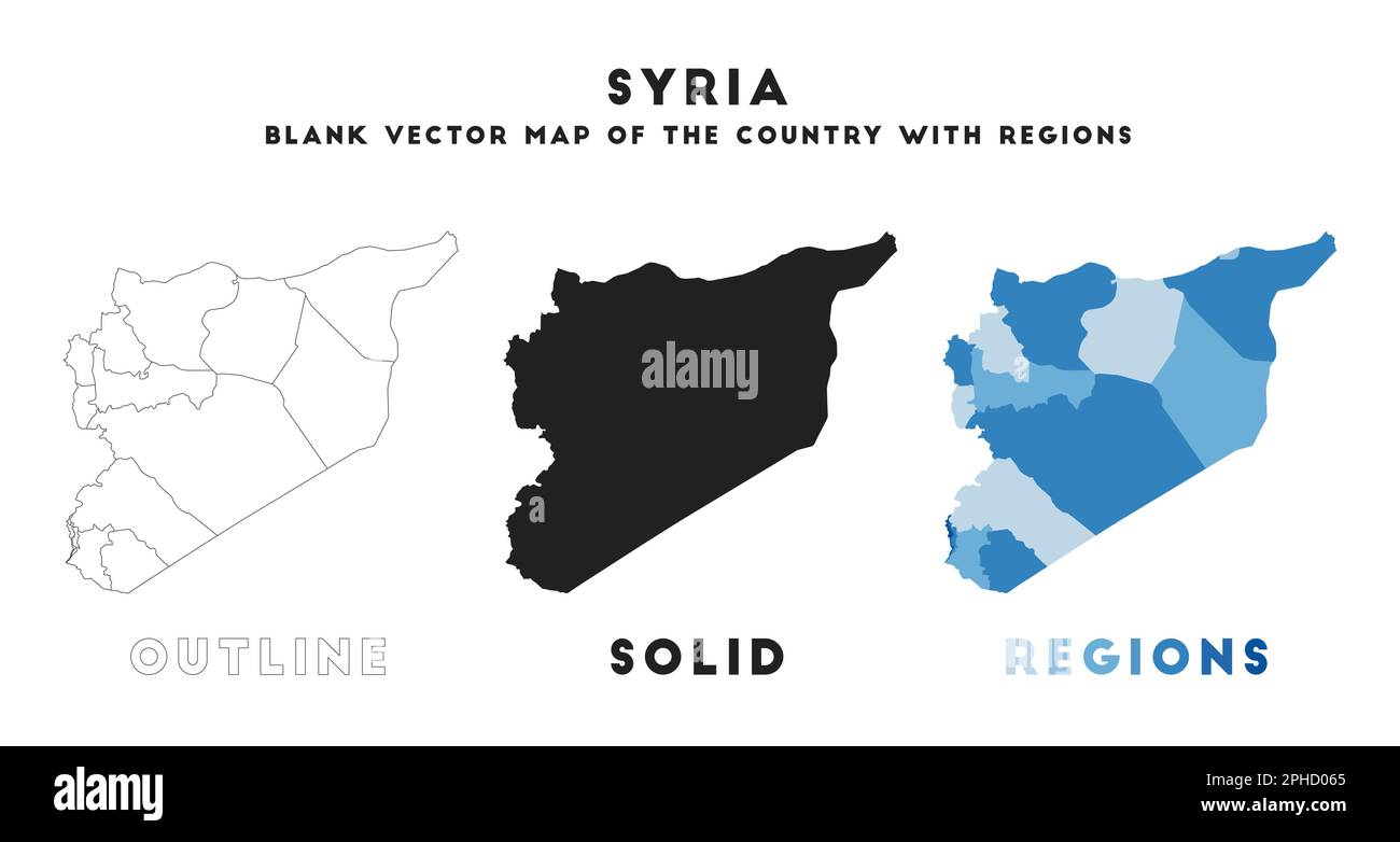 Syria map. Borders of Syria for your infographic. Vector country shape ...