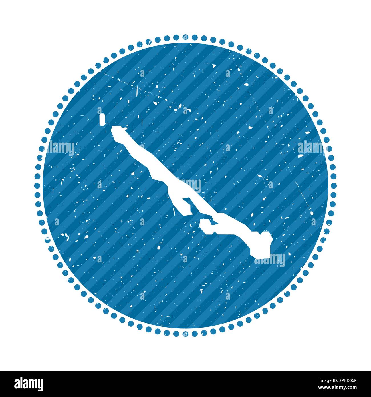Stocking Island striped retro travel sticker. Badge with map, vector ...