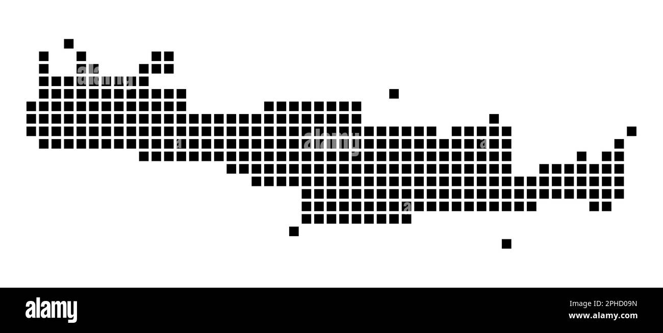 Crete map. Map of Crete in dotted style. Borders of the island filled ...