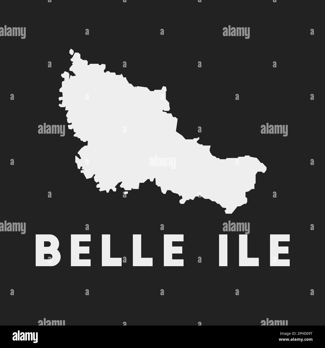 Belle Ile icon. Island map on dark background. Stylish Belle Ile map with island name. Vector ...