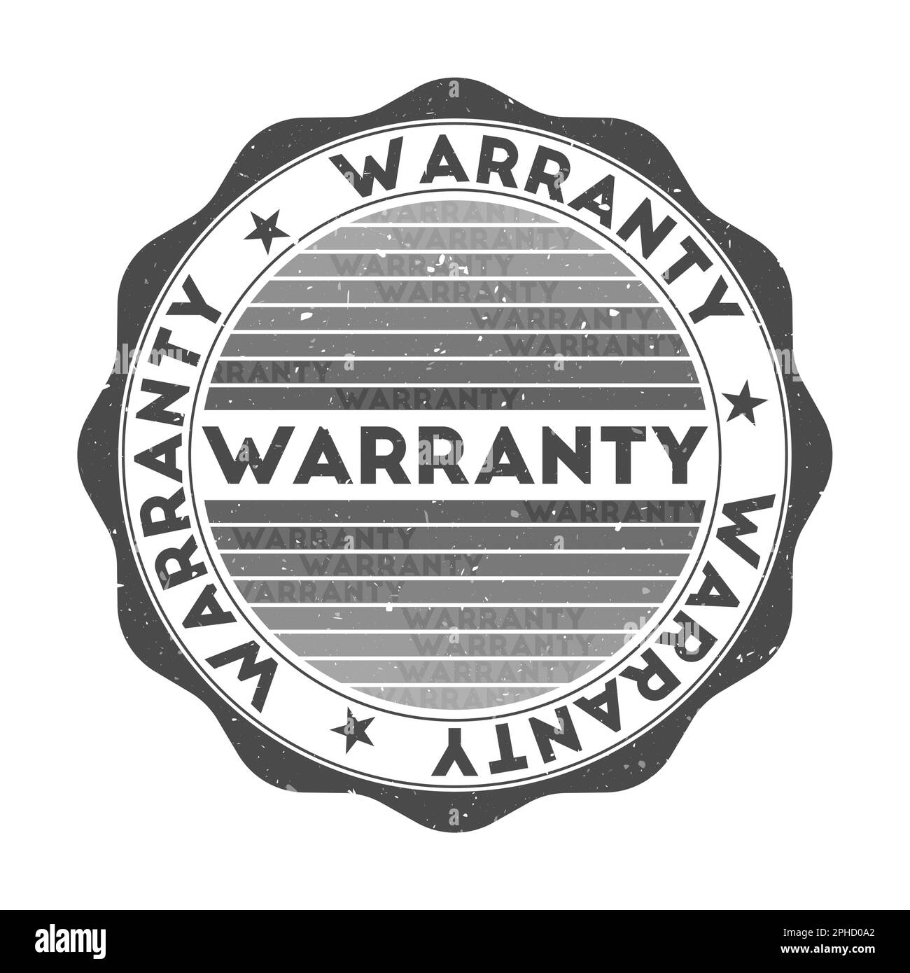 Extended warranty stamp label Black and White Stock Photos & Images - Alamy