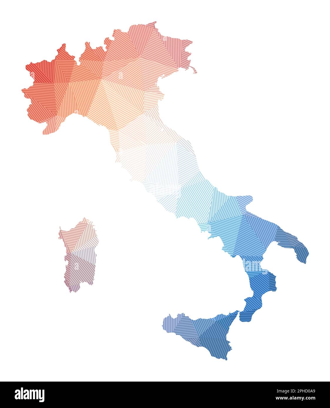 Map of Italy. Low poly illustration of the country. Geometric design ...