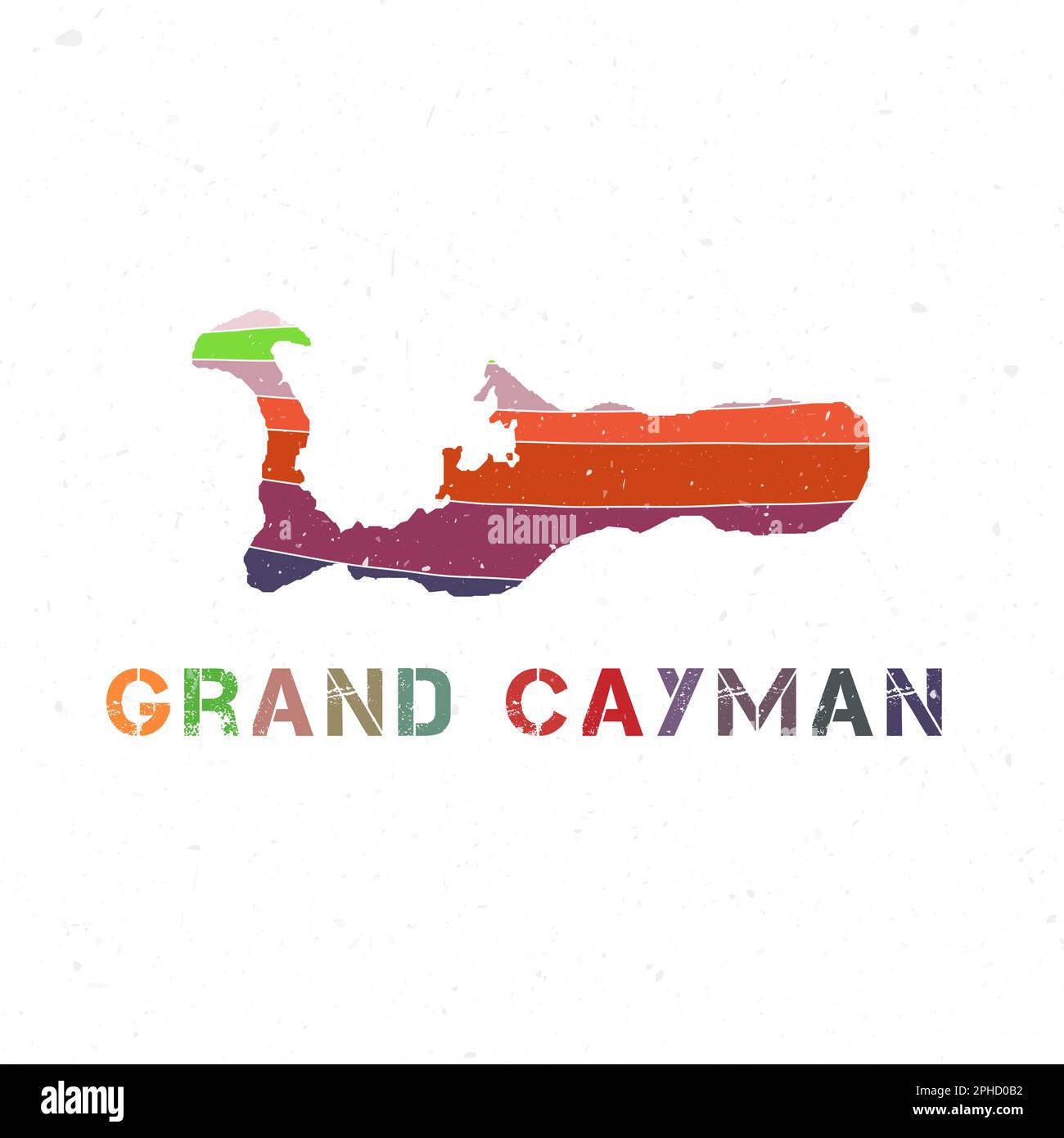 Grand Cayman map design. Shape of the island with beautiful geometric ...