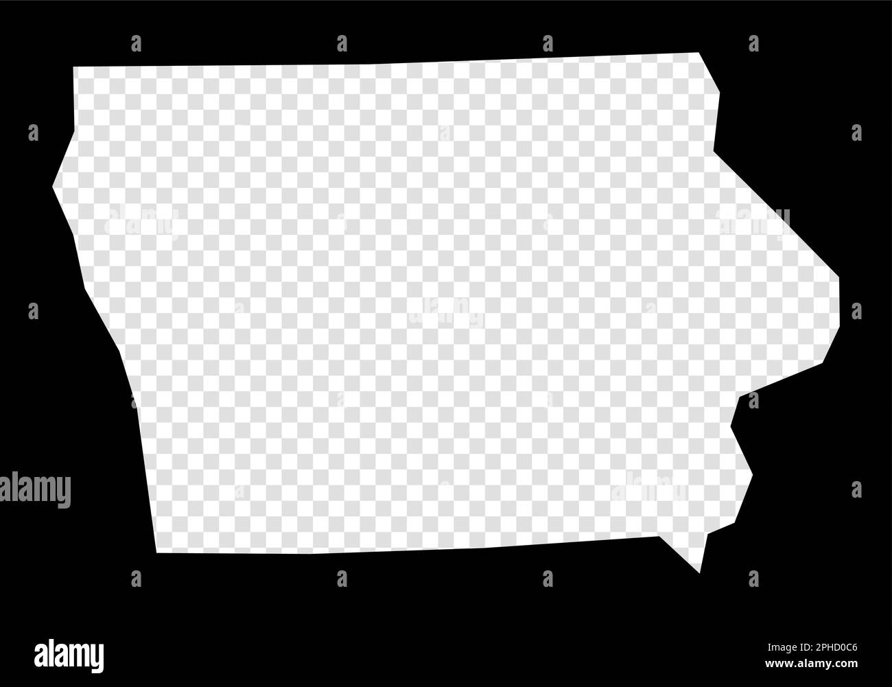 Stencil map of Iowa. Simple and minimal transparent map of Iowa. Black ...