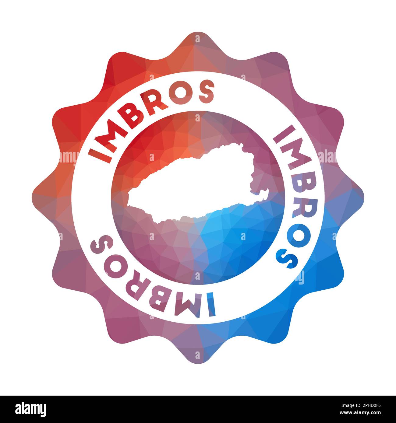 Imbros low poly logo. Colorful gradient travel logo of the island in ...