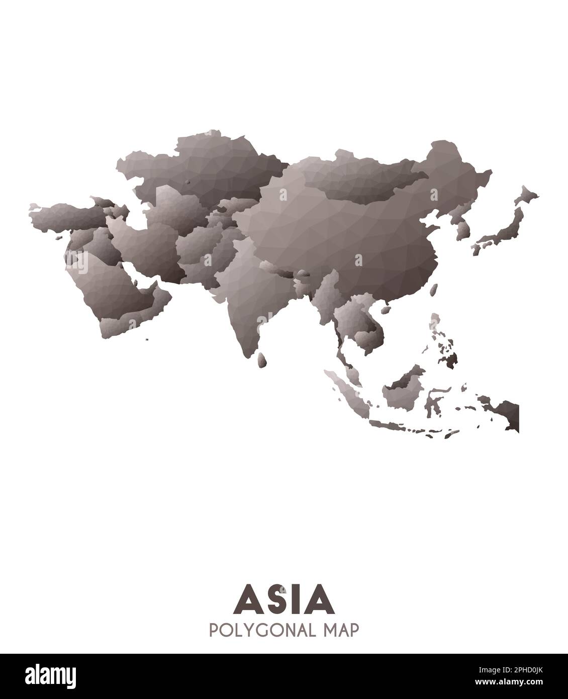Asia Map. Actual low poly style continent map. Extraordinary vector ...