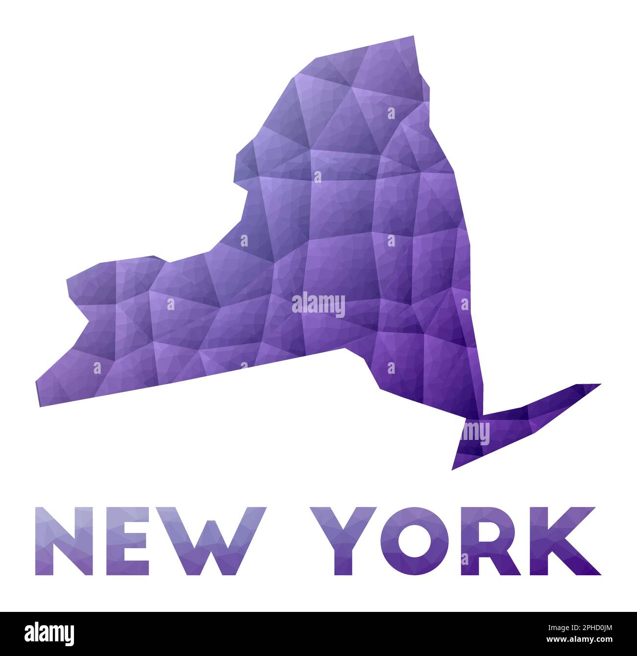 Map of New York. Low poly illustration of the US state. Purple ...
