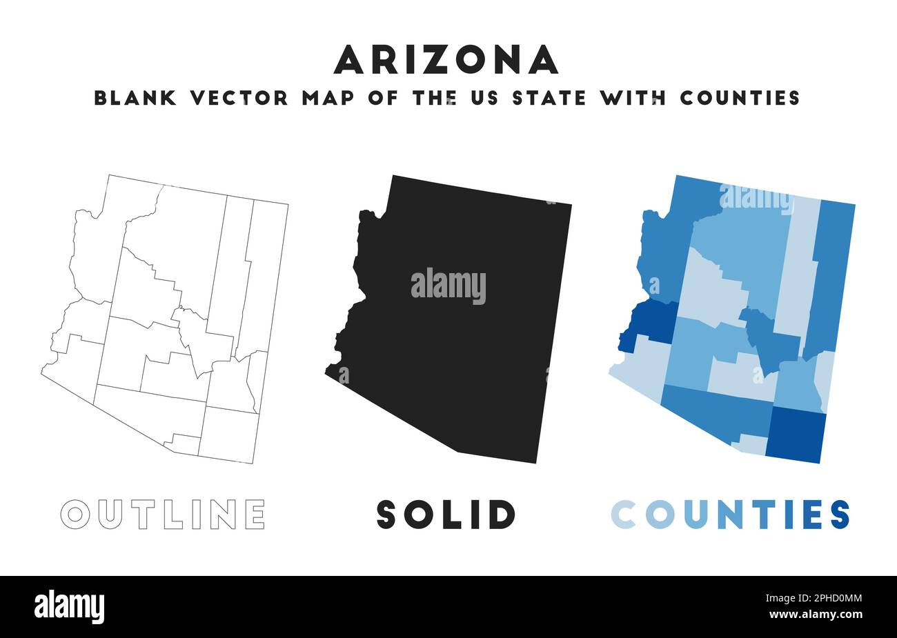 Arizona map. Borders of Arizona for your infographic. Vector US state ...