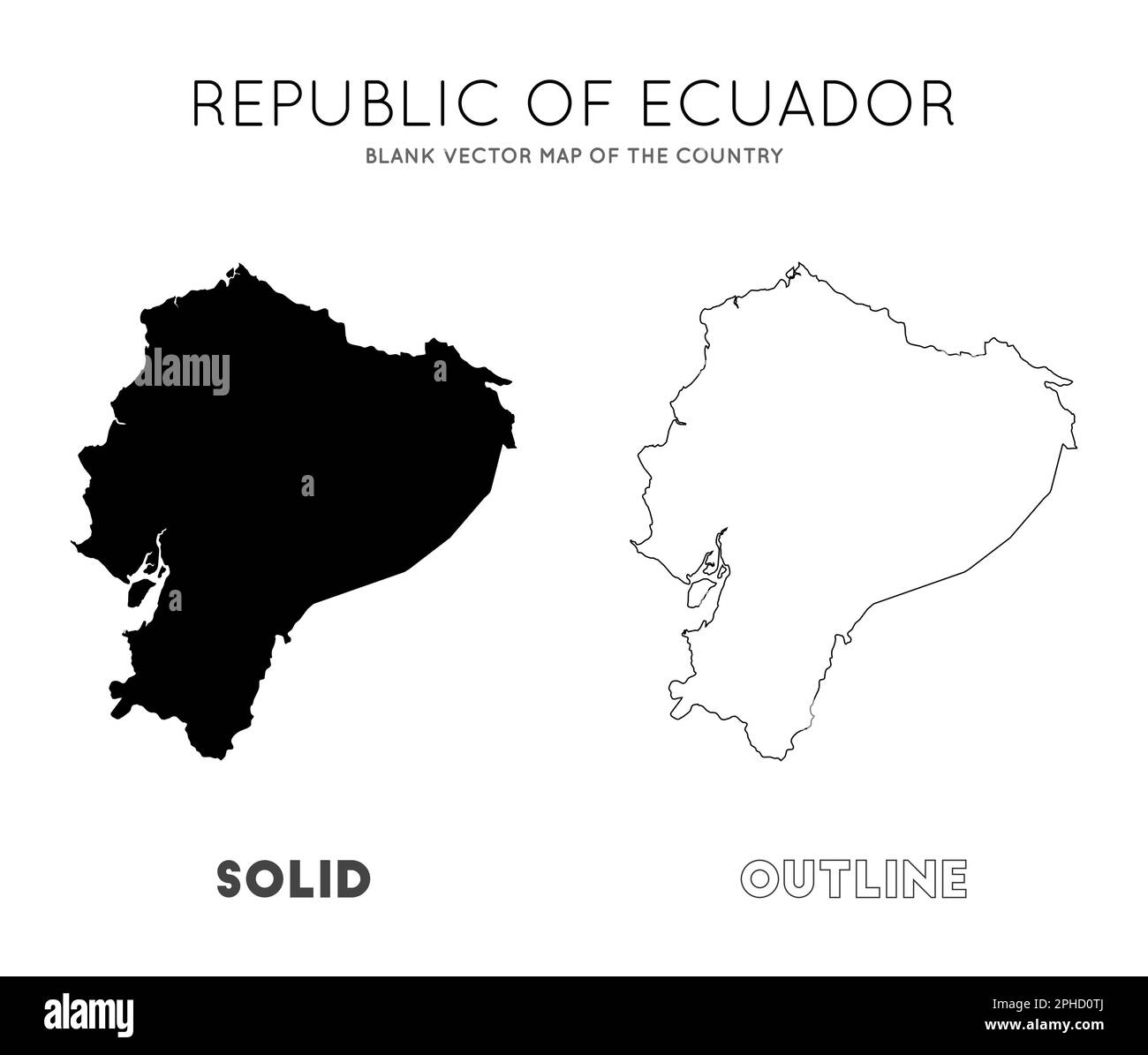 Ecuador map. Blank vector map of the country. Borders of Ecuador for ...