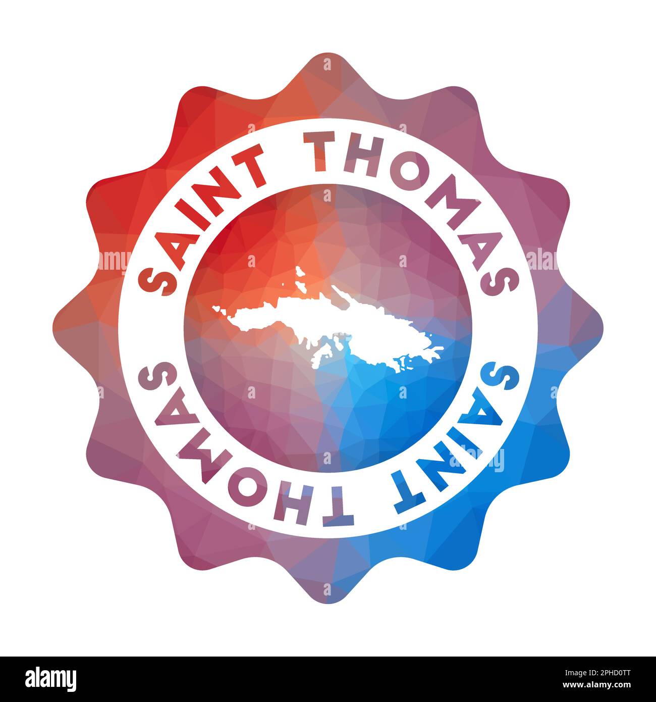 Saint Thomas low poly logo. Colorful gradient travel logo of the island ...