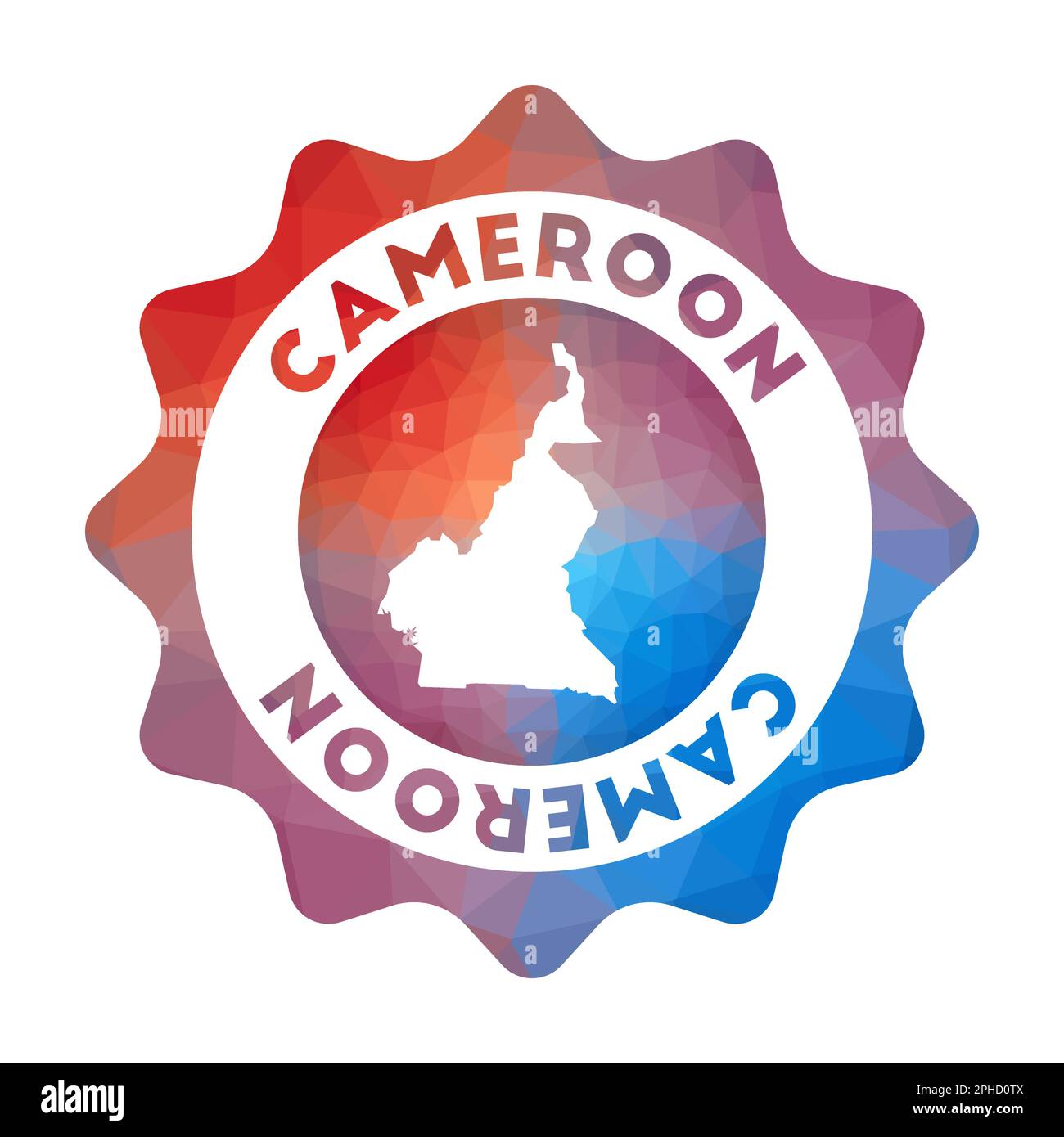 Cameroon low poly logo. Colorful gradient travel logo of the country in ...
