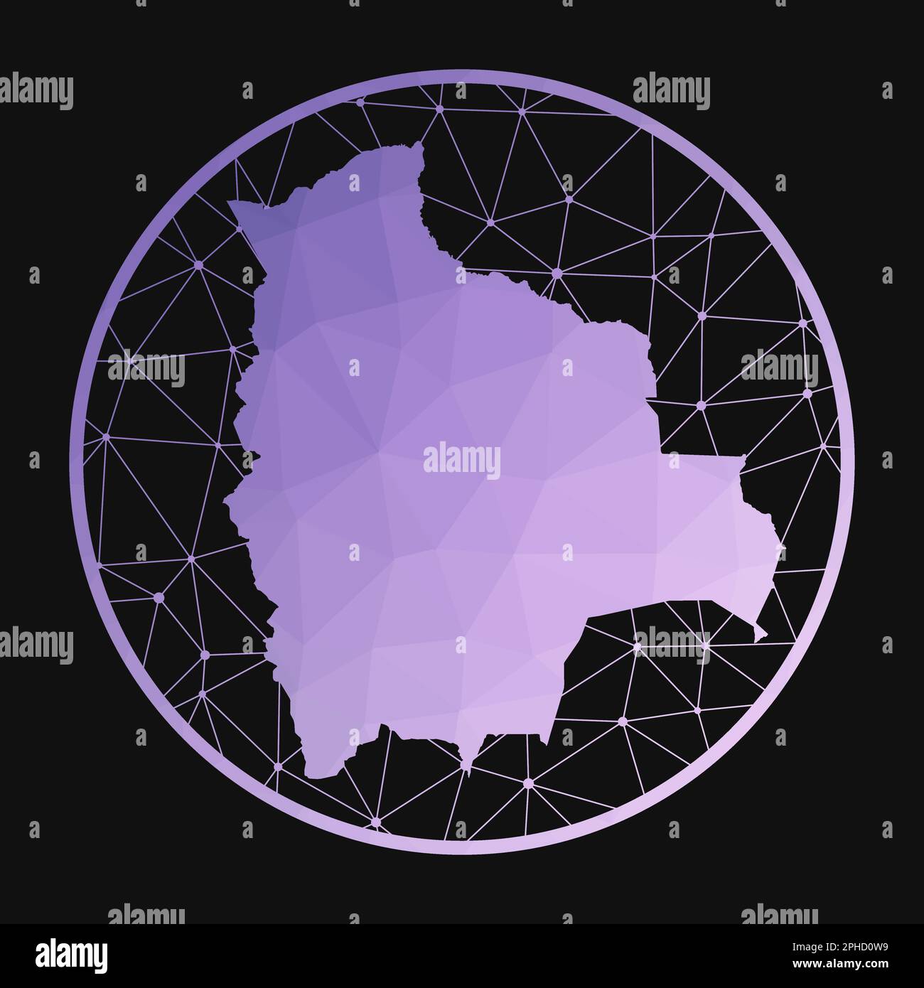 Bolivia icon. Vector polygonal map of the country. Bolivia icon in geometric style. The country ...