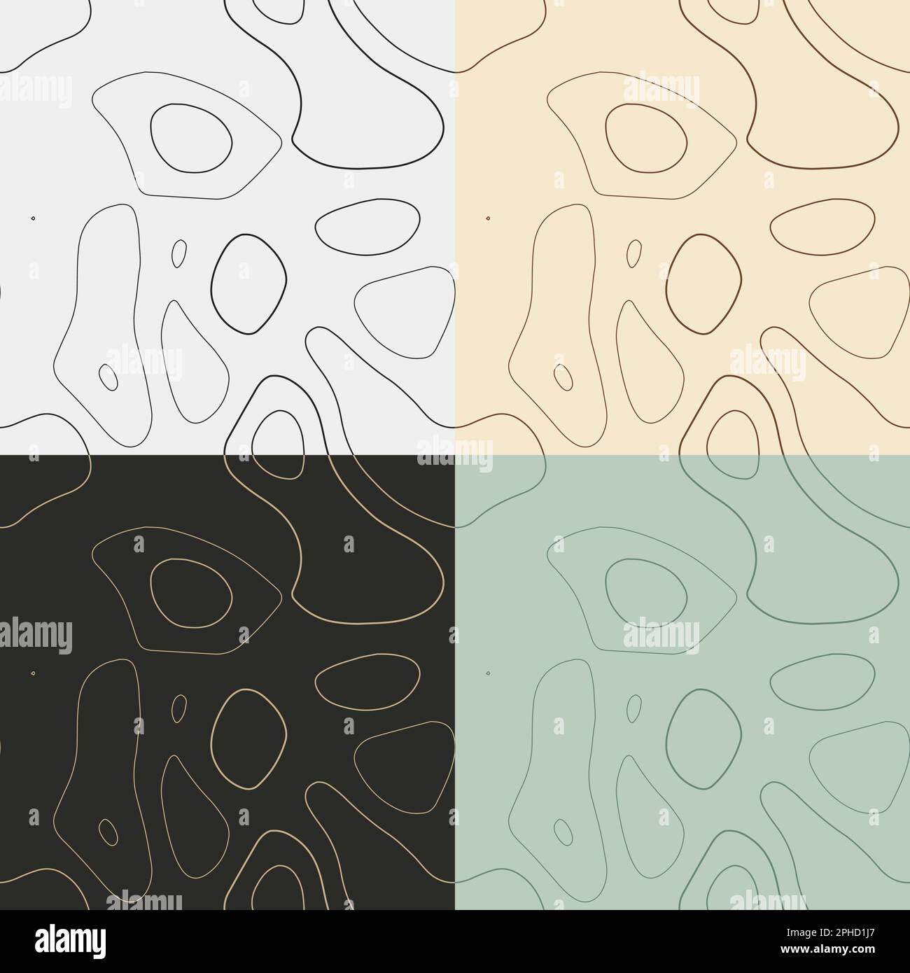 Topography patterns. Seamless elevation map tiles. Awesome isoline ...