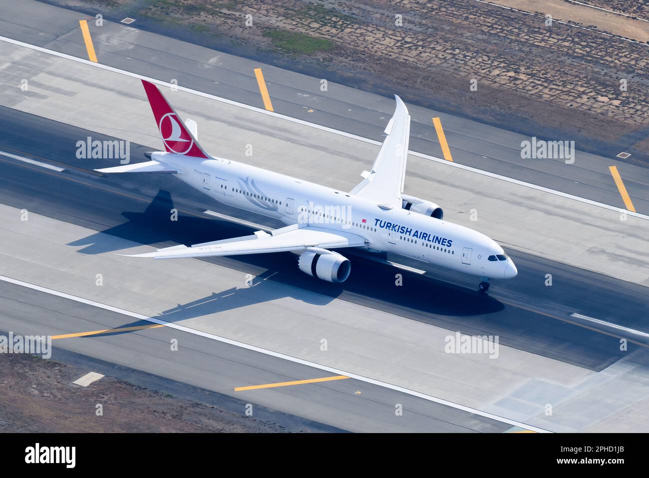 Turkish Airlines Boeing 787 Dreamliner aircraft landing. Airplane 787 ...