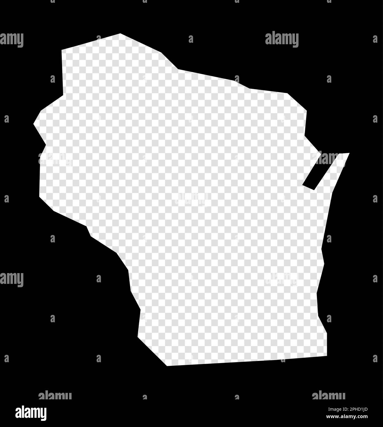 Stencil map of Wisconsin. Simple and minimal transparent map of ...
