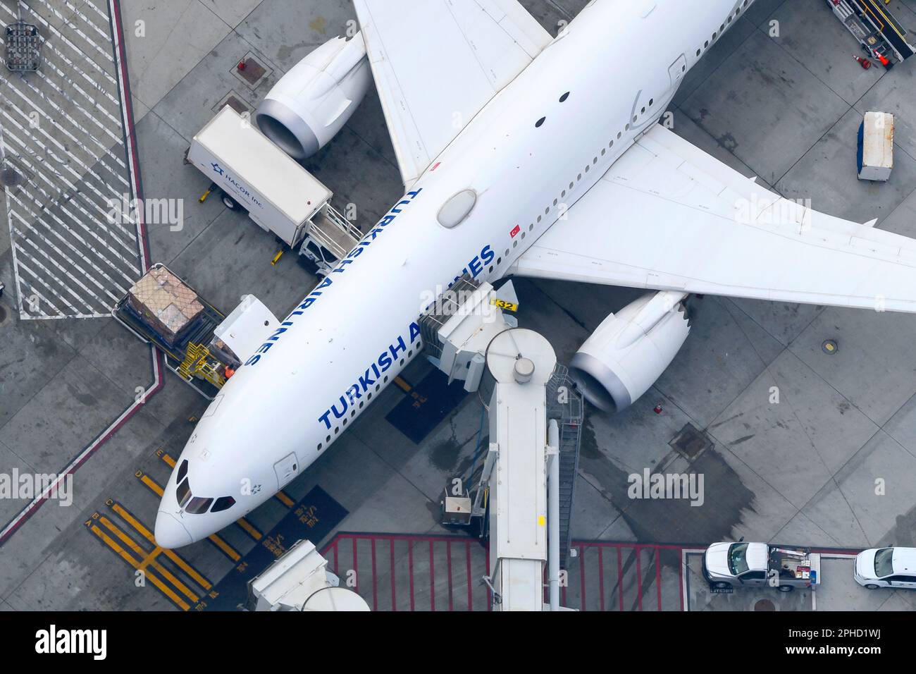 Turkish Airlines Boeing 787 Dreamliner aircraft parked. Airplane 787 of ...