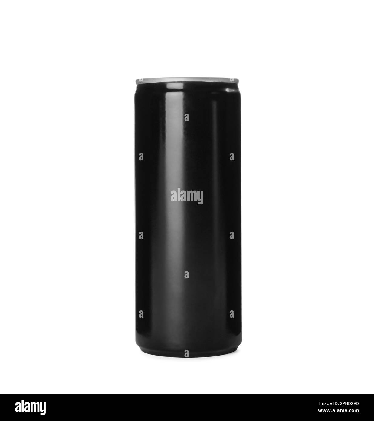 Black can of energy drink isolated on white Stock Photo - Alamy