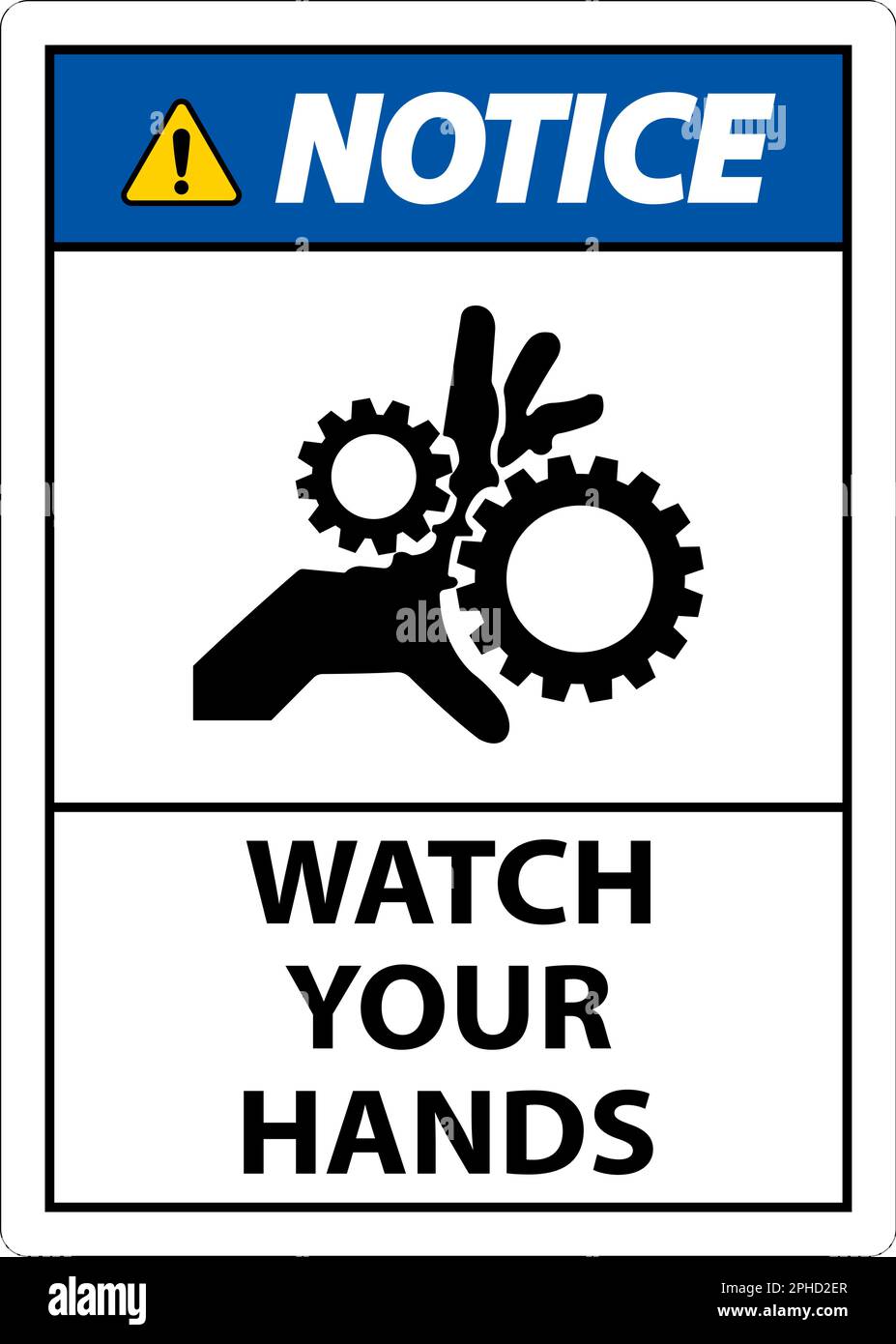 Notice Sign Watch Your Hands And Fingers Stock Vector Image & Art - Alamy