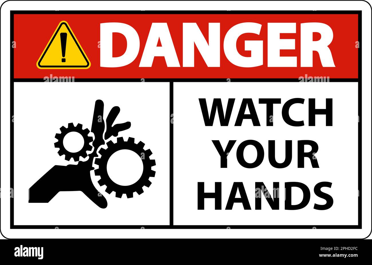 Danger Sign Watch Your Hands And Fingers Stock Vector Image & Art - Alamy