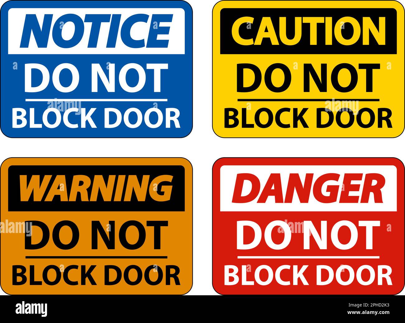 Notice Do Not Block Door Sign On White Background Stock Vector Image ...
