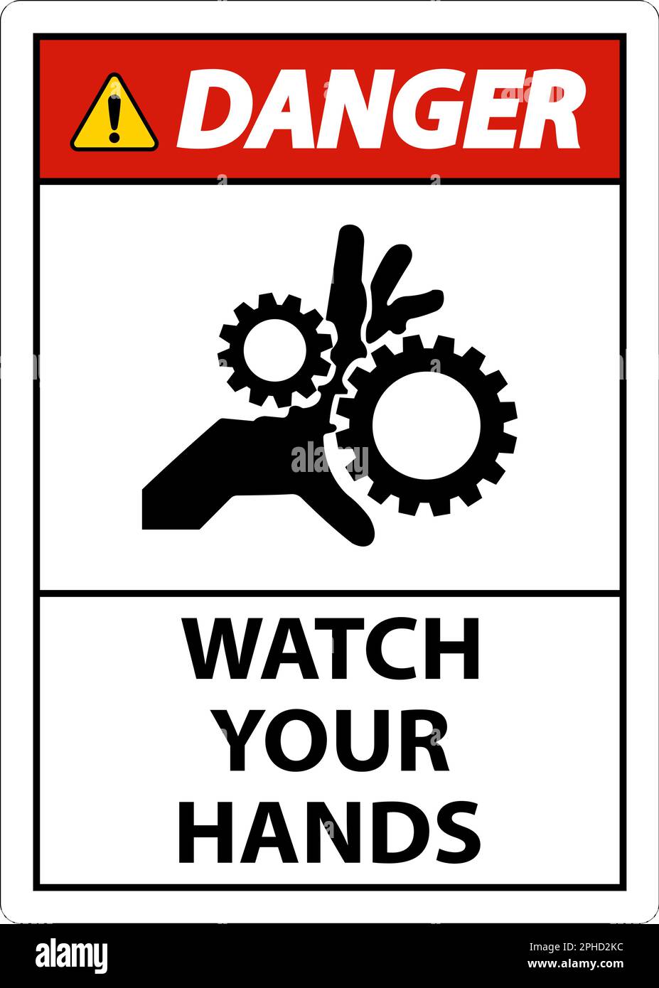 Danger Sign Watch Your Hands And Fingers Stock Vector Image & Art - Alamy