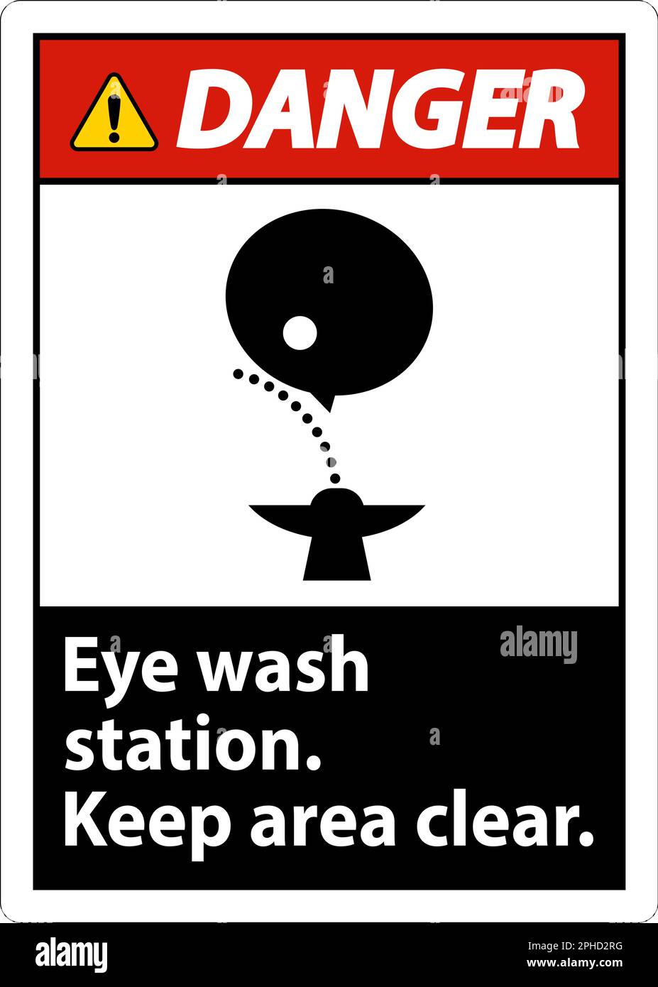 Danger Eye Wash Station Keep Area Clear Sign Stock Vector Image & Art ...