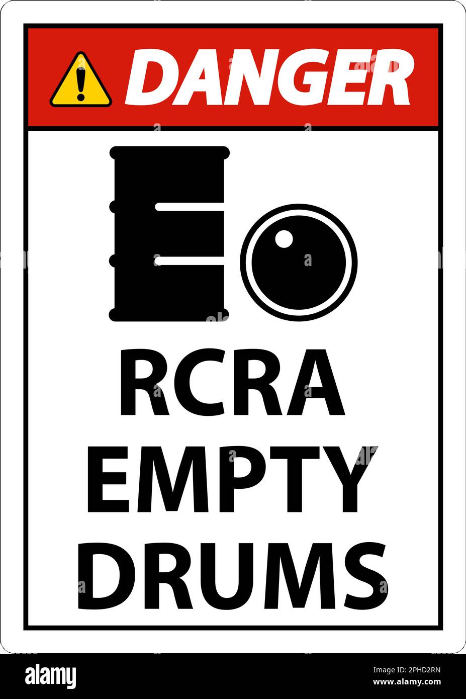 Danger Sign RCRA Empty Drums On White Background Stock Vector Image ...