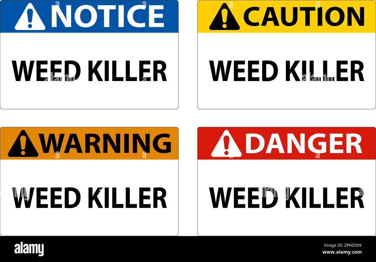 Danger Sign Weed Killer On White Background Stock Vector Image & Art ...