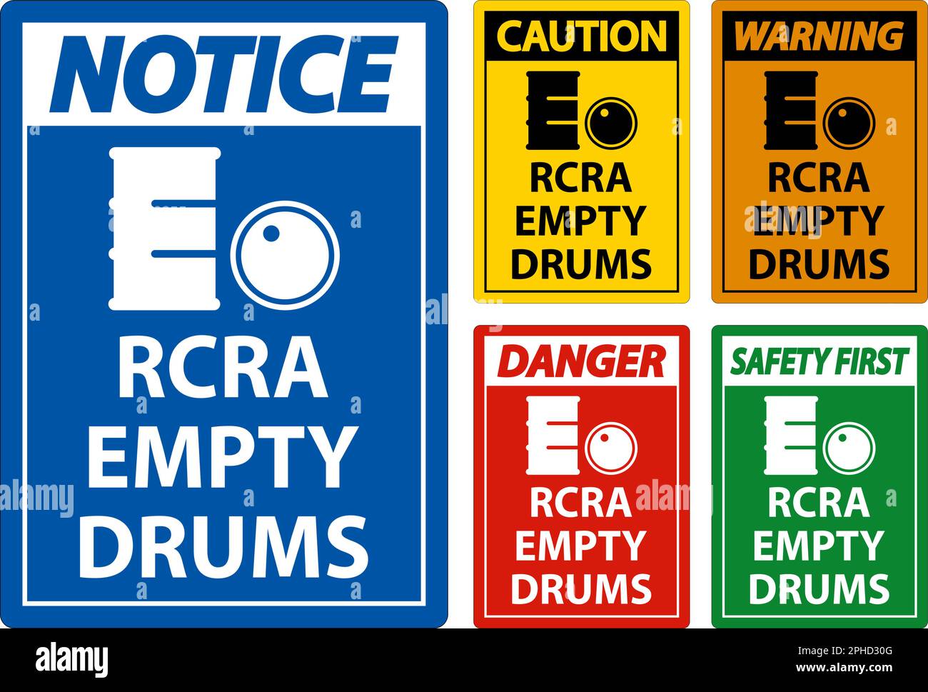 Notice Sign RCRA Empty Drums On White Background Stock Vector Image ...