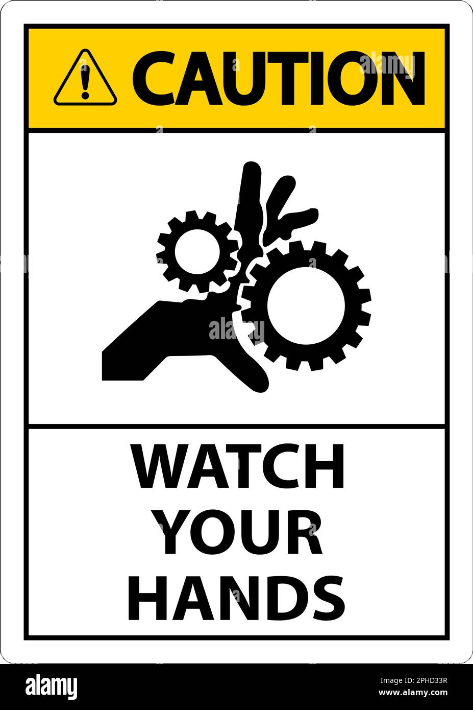 Caution Sign Watch Your Hands And Fingers Stock Vector Image & Art - Alamy