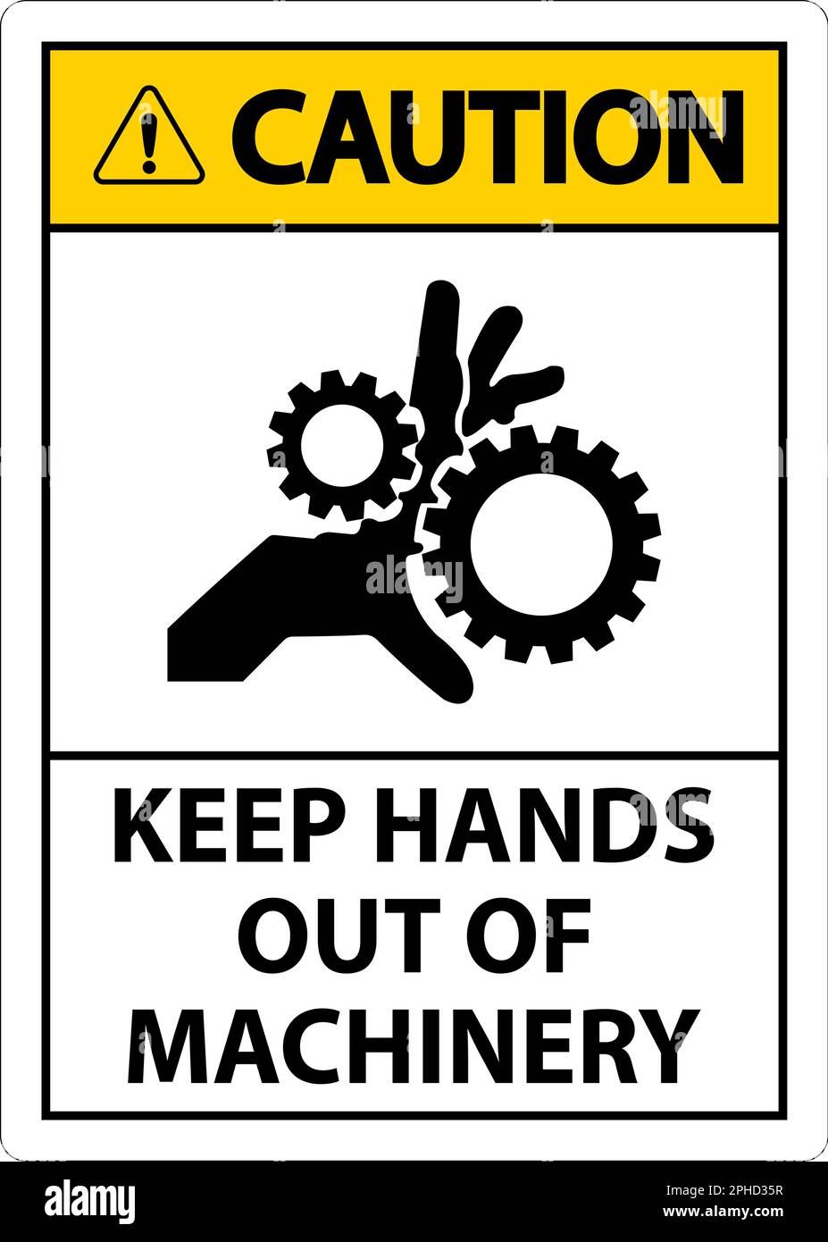 Caution Sign Keep Hands Out Of Machinery Stock Vector Image & Art - Alamy