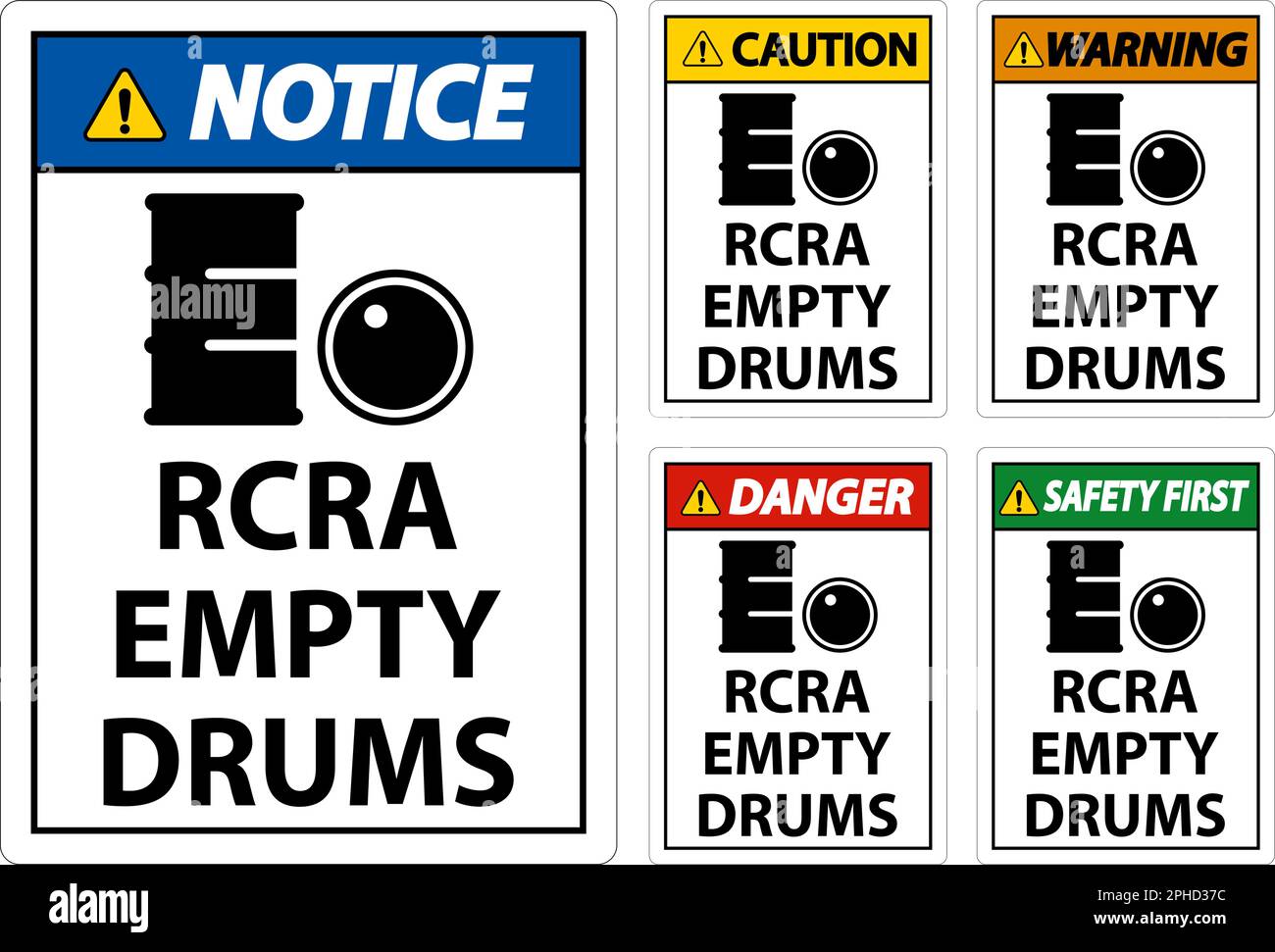 Notice Sign RCRA Empty Drums On White Background Stock Vector Image ...