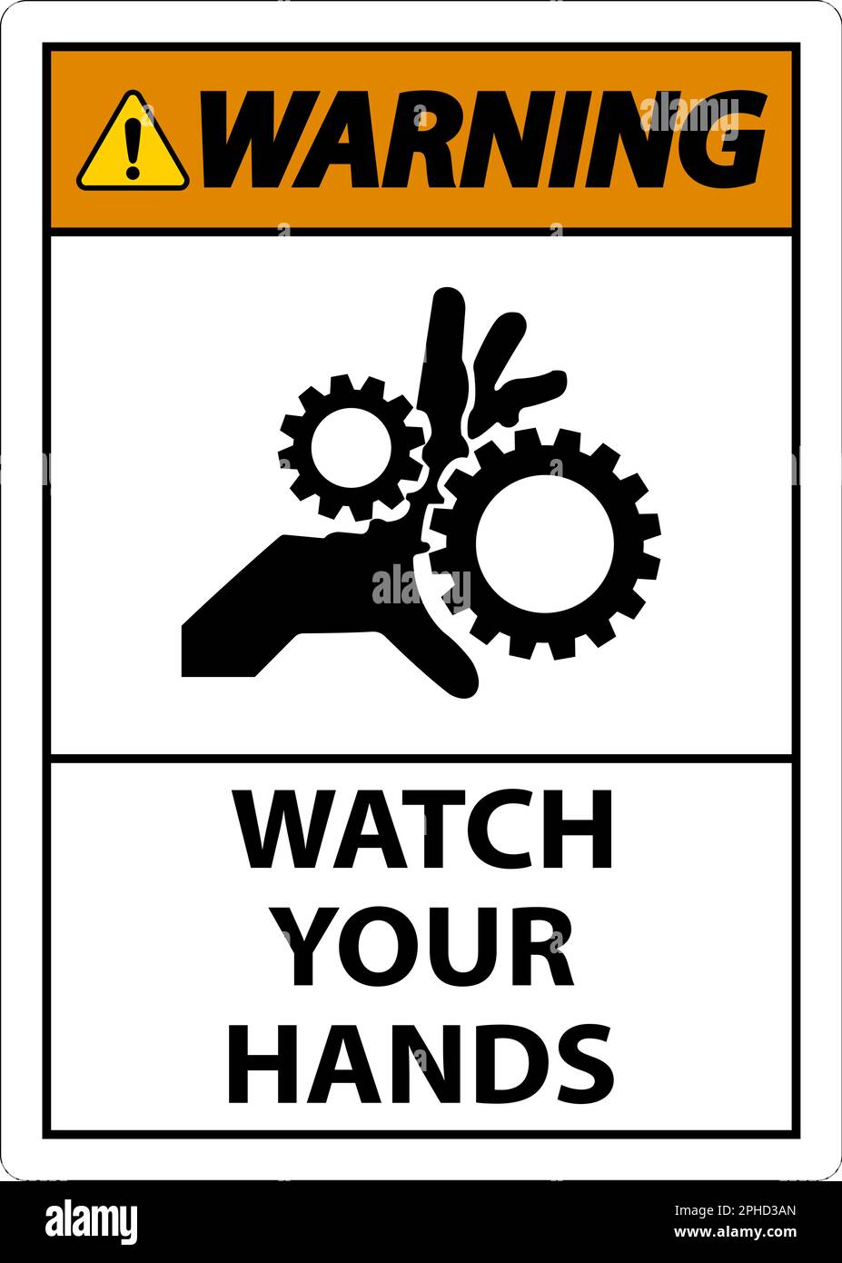 Warning Sign Watch Your Hands And Fingers Stock Vector Image & Art - Alamy