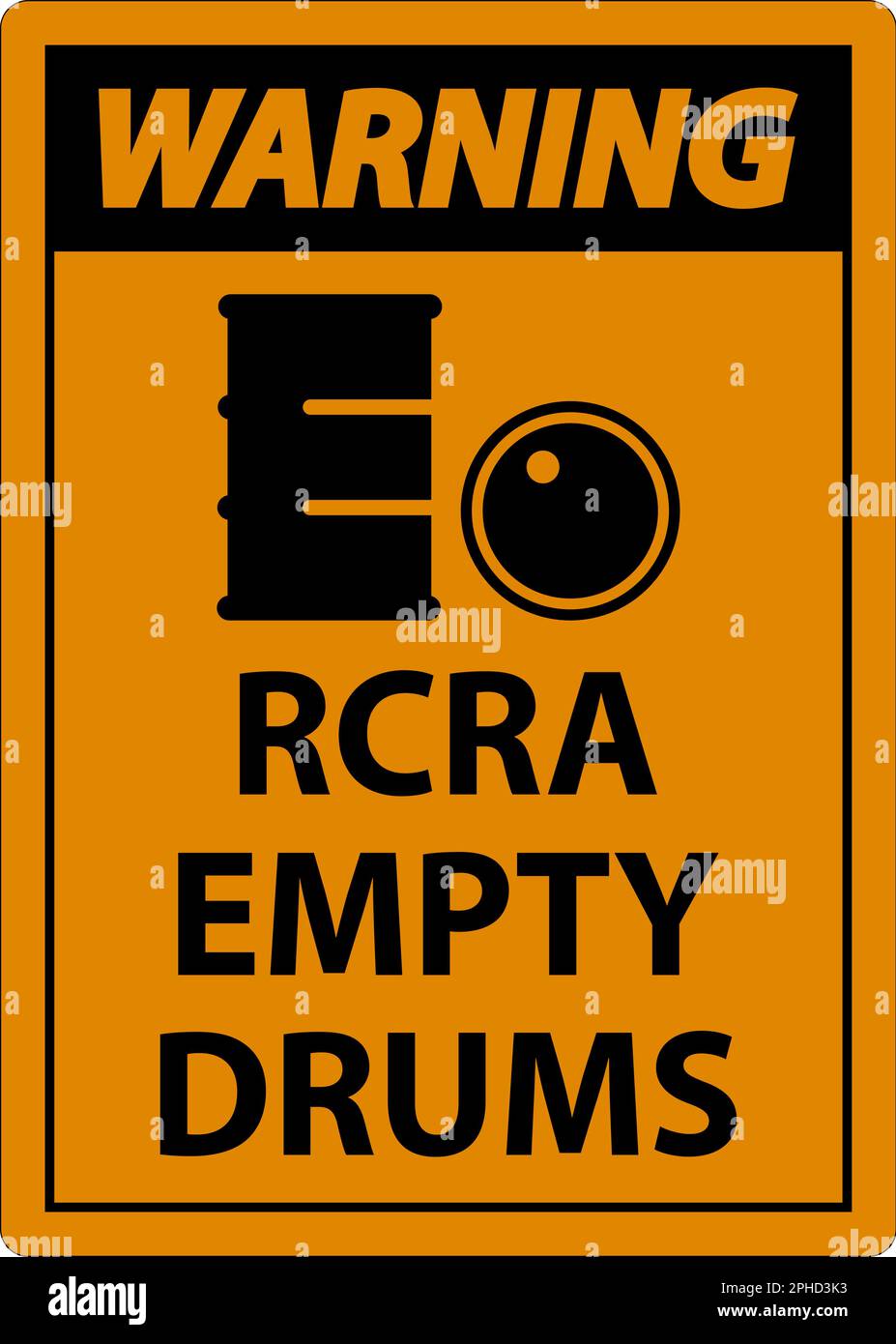 Warning Sign RCRA Empty Drums On White Background Stock Vector Image ...