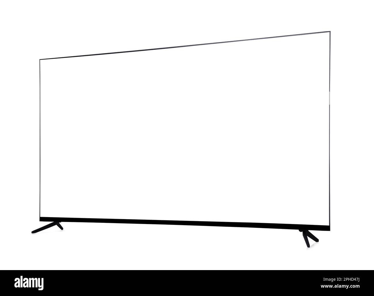 Wide TV with blank screen isolated on white Stock Photo - Alamy