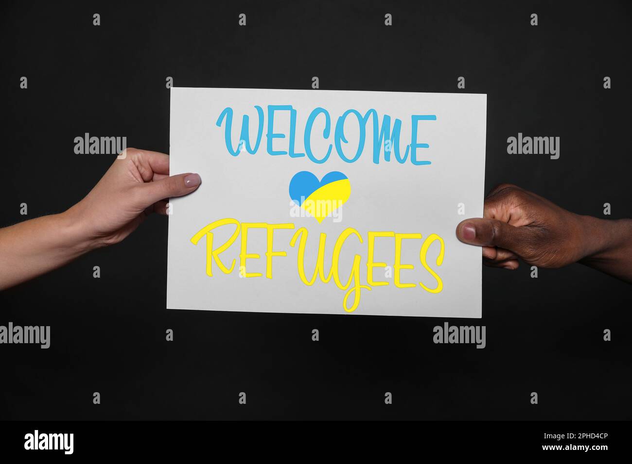 Refugees welcome flag hi-res stock photography and images - Alamy