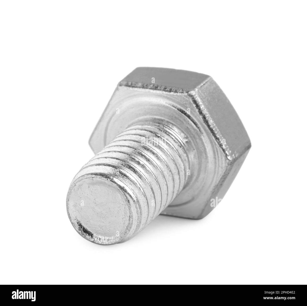 One metal hex bolt isolated on white Stock Photo - Alamy