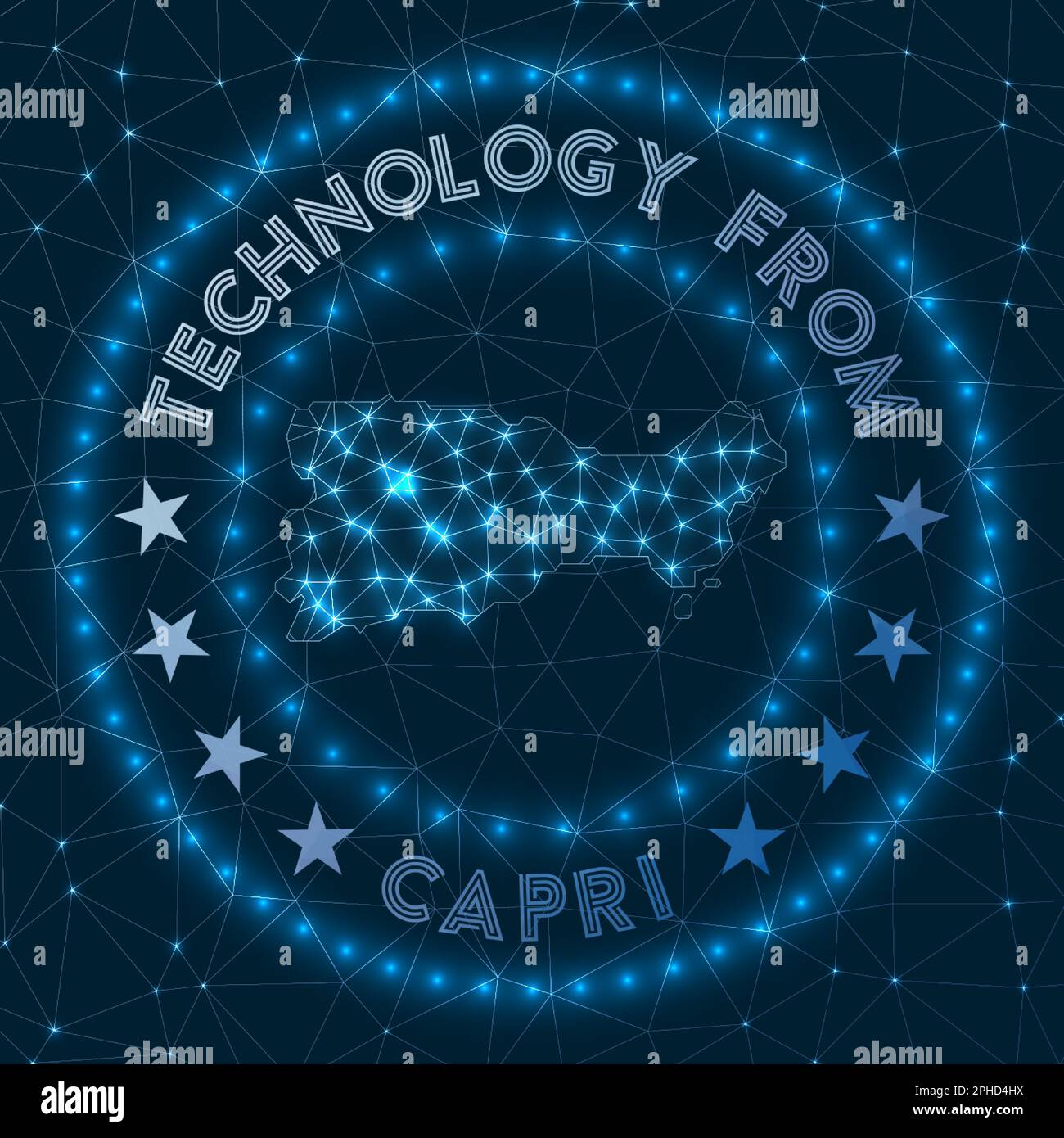 Technology From Capri. Futuristic geometric badge of the island ...