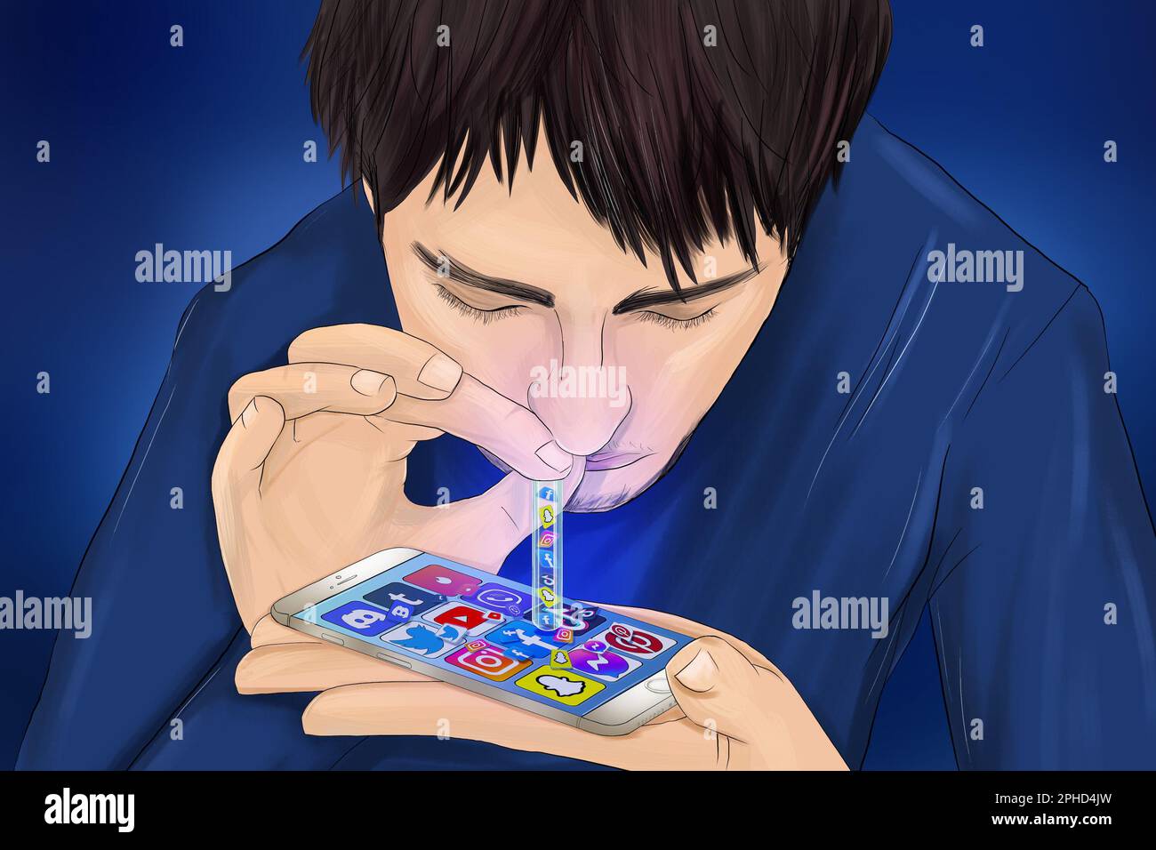 Addicted To Social media like a drug Stock Photo - Alamy