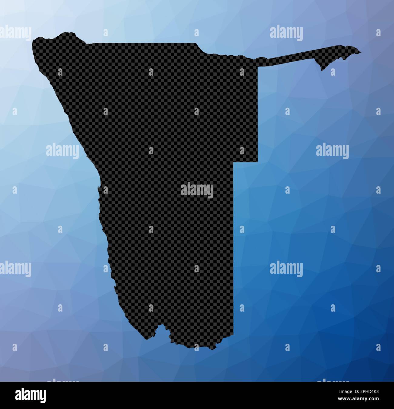 Namibia geometric map. Stencil shape of Namibia in low poly style ...